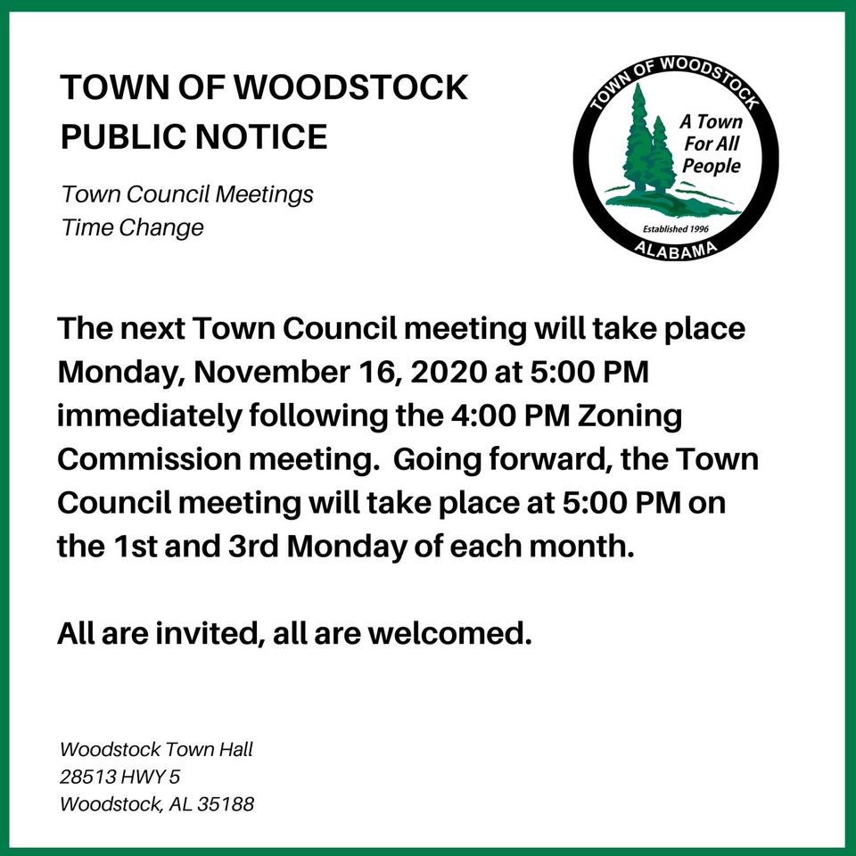 Town of Woodstock Public Notice – Woodstock Community Library